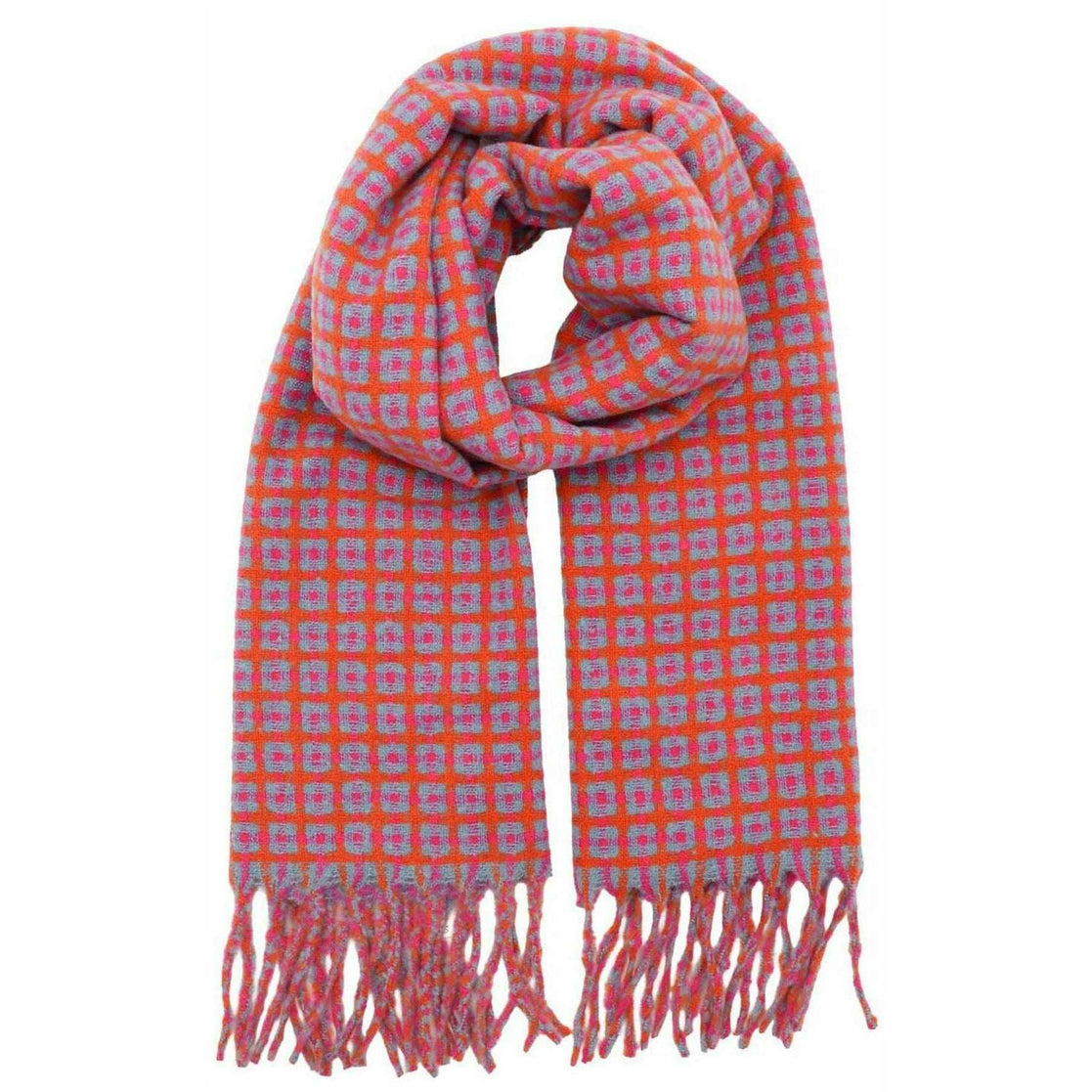 Womens Hot Pink Zelly Cubes Winter Weight Scarf KJ Beckett – us.kjbeckett